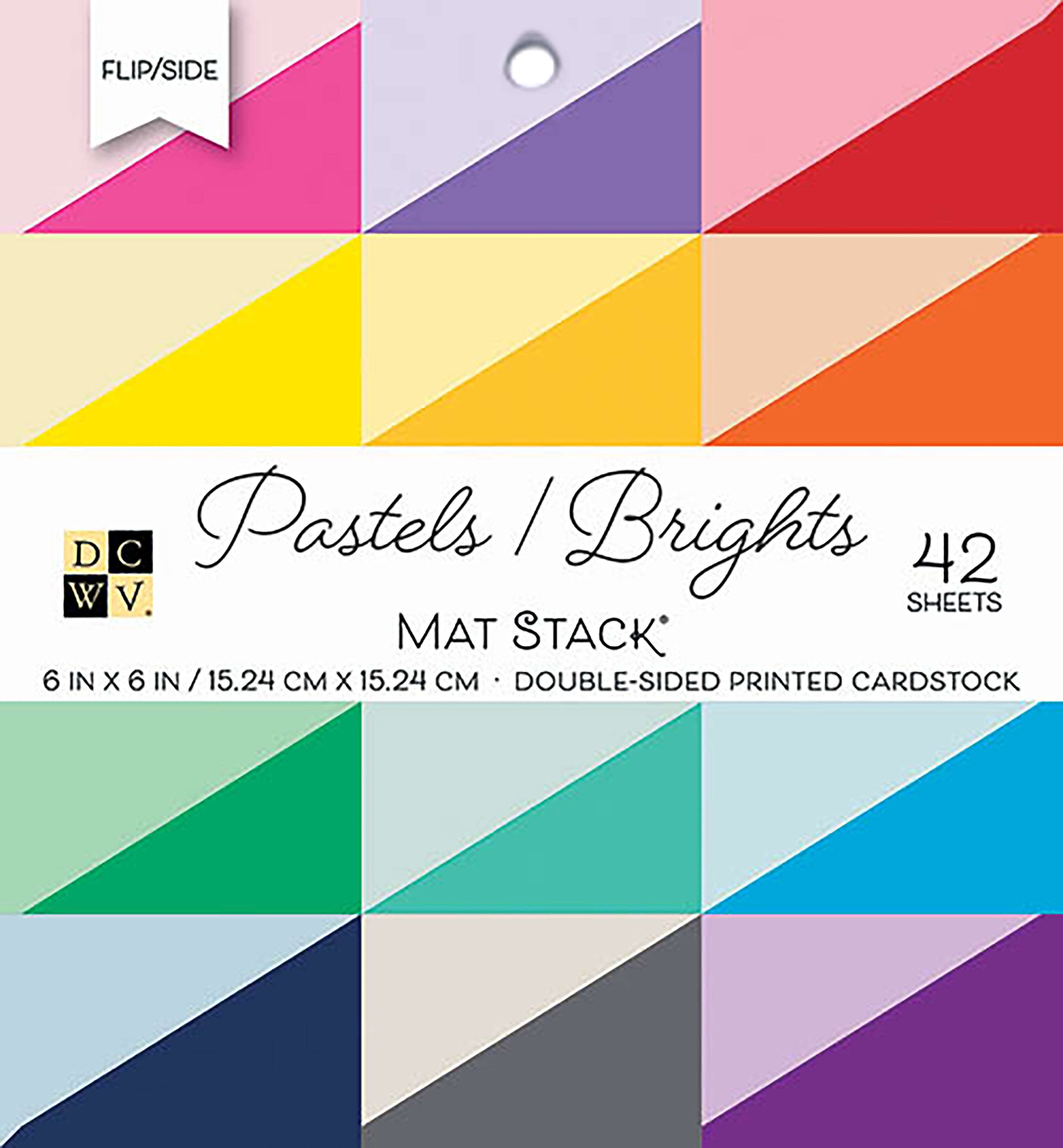 DCWV Double-Sided Cardstock Stack 6"X6" 42/Pkg-Flip/Side Pastels ...