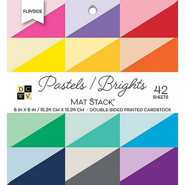 DCWV Double-Sided Cardstock Stack 6"X6" 42/Pkg-Flip/Side Pastels & Brights Solid - Walmart.com