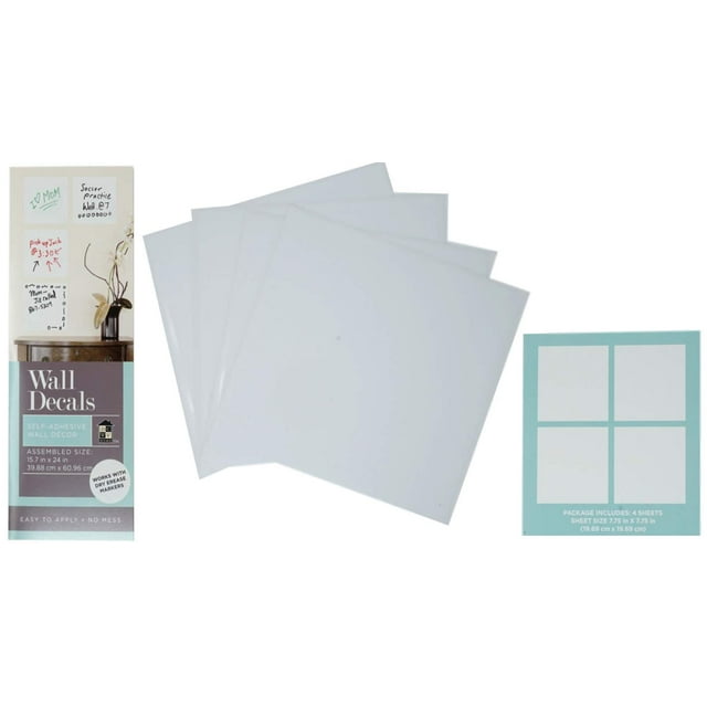 DCWV Home Dry Erase Board Wall Decals, 4 Sheets - Walmart.com