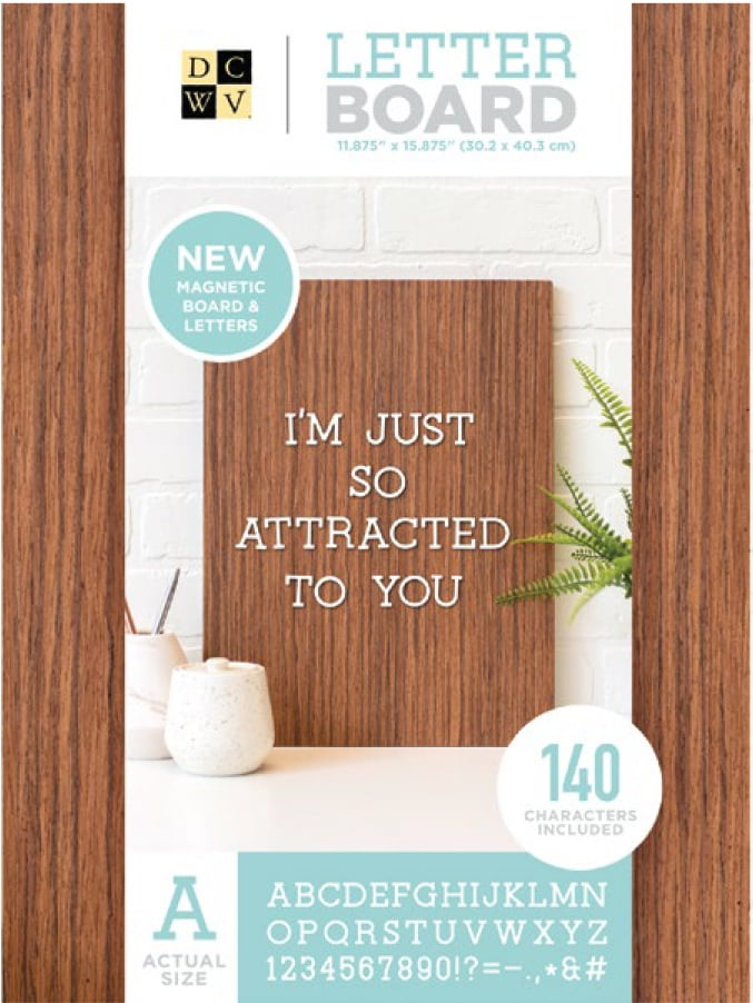 DCWV Magnetic Letterboard 14"X20"-Dark Wood - Walmart.com