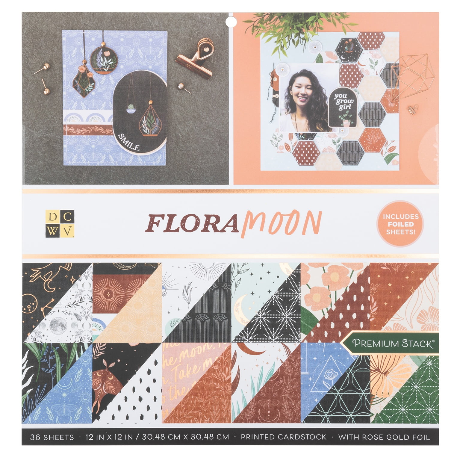 DCWV Premium Paper 12"X12" 36/Pkg-Flora Moon - Walmart.com