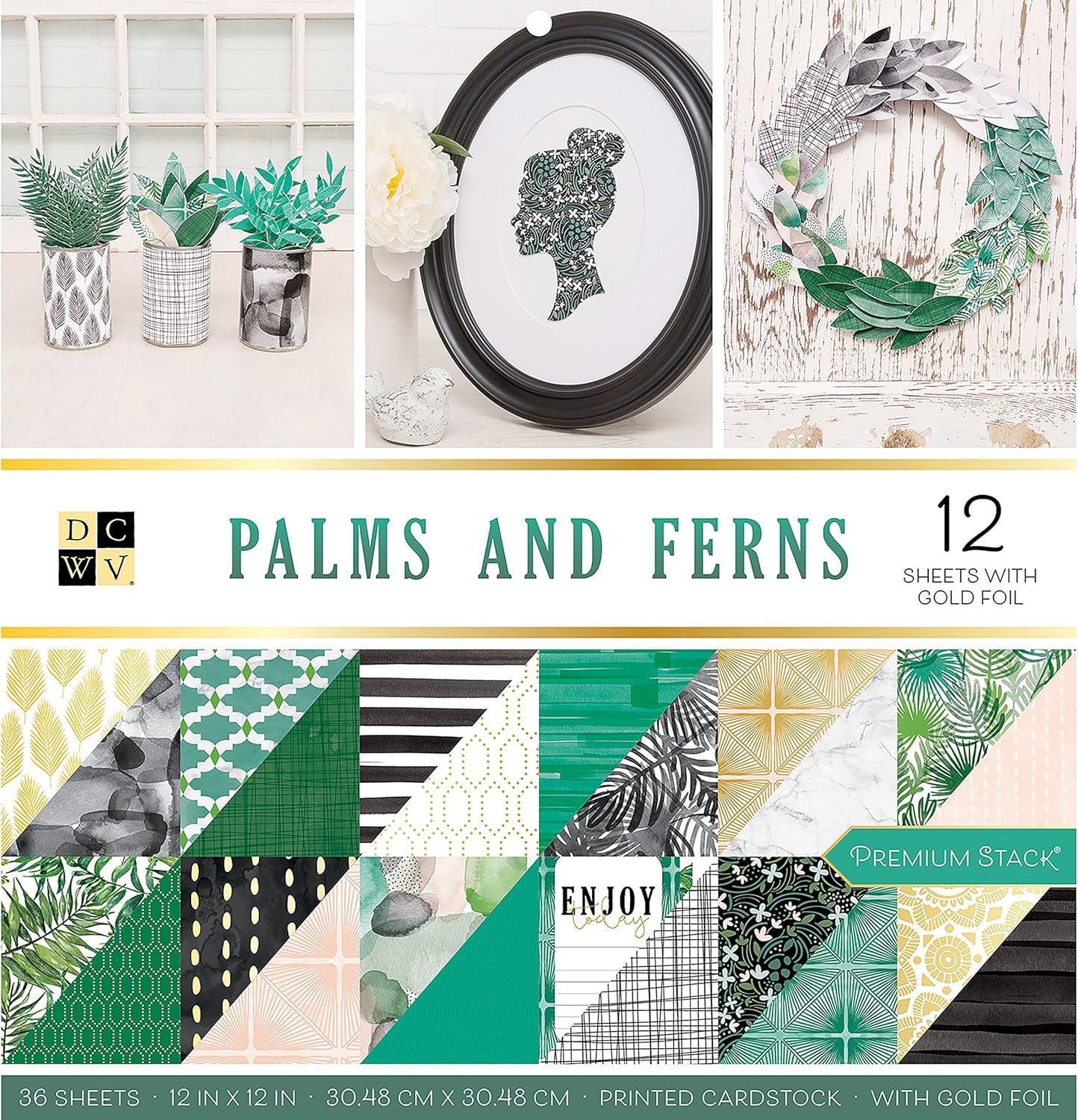 DCWV Printed Cardstock Paper 12x12, 36 Sheets of Scrapbook Paper for ...