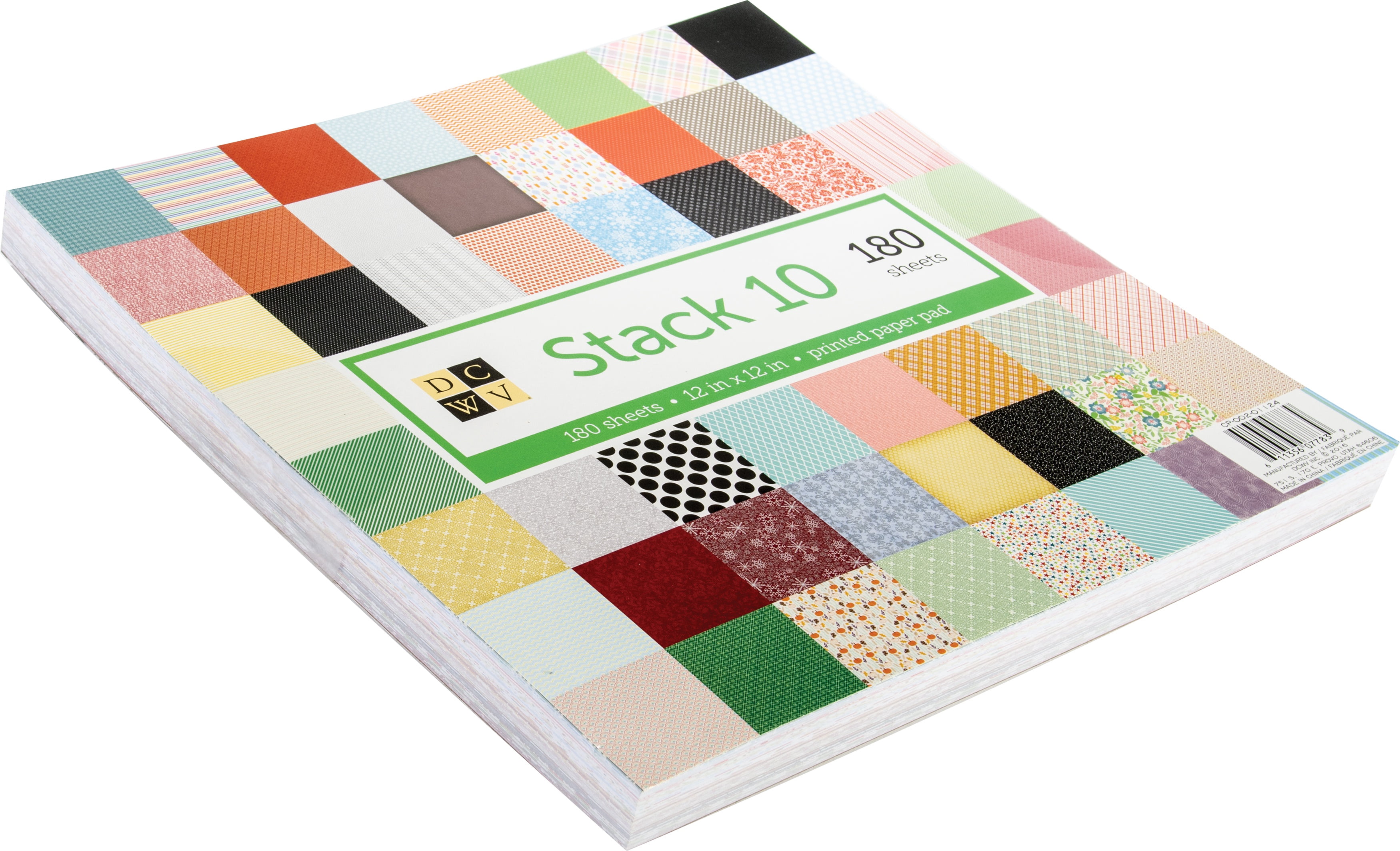DCWV Single-Sided Cardstock Stack 12"X12" 180/Pkg-Stack 10 Printed, 60 ...