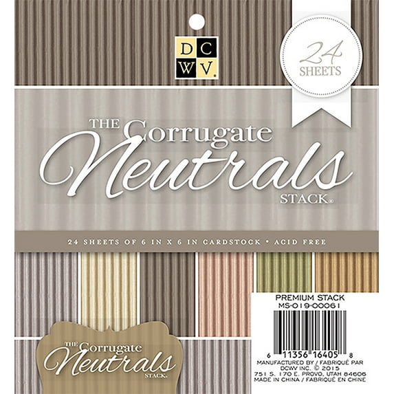 DCWV Single-Sided Cardstock Stack 6"X6" 24/Pkg-Corrugated Neutrals ...