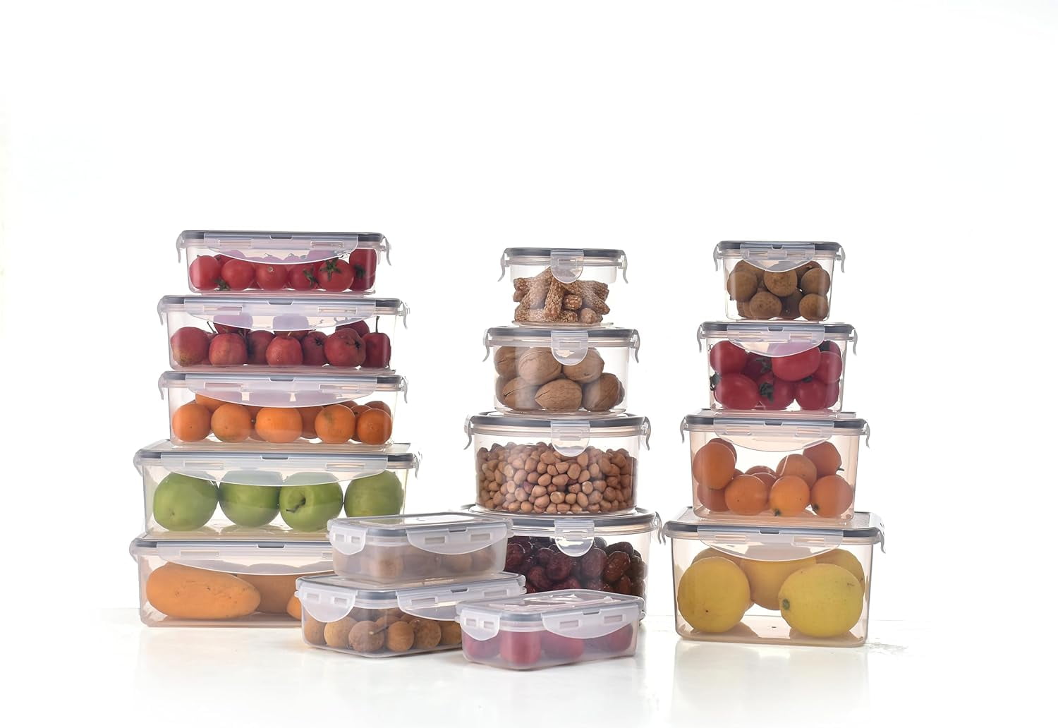 ZHQ 32 food storage containers (16 containers+16 lids), sealed plastic ...