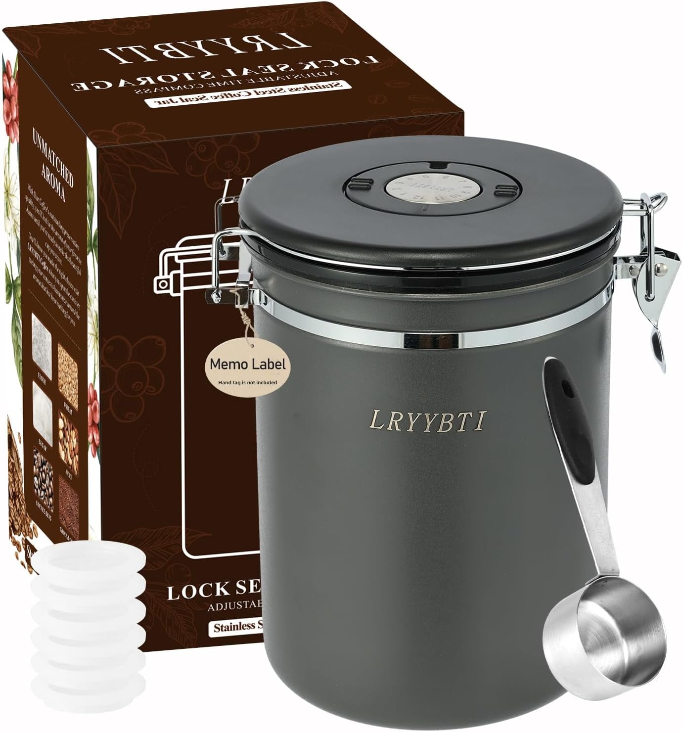 ZHQ 38oz Extra Large Coffee Canister, Airtight Stainless Steel Coffee ...