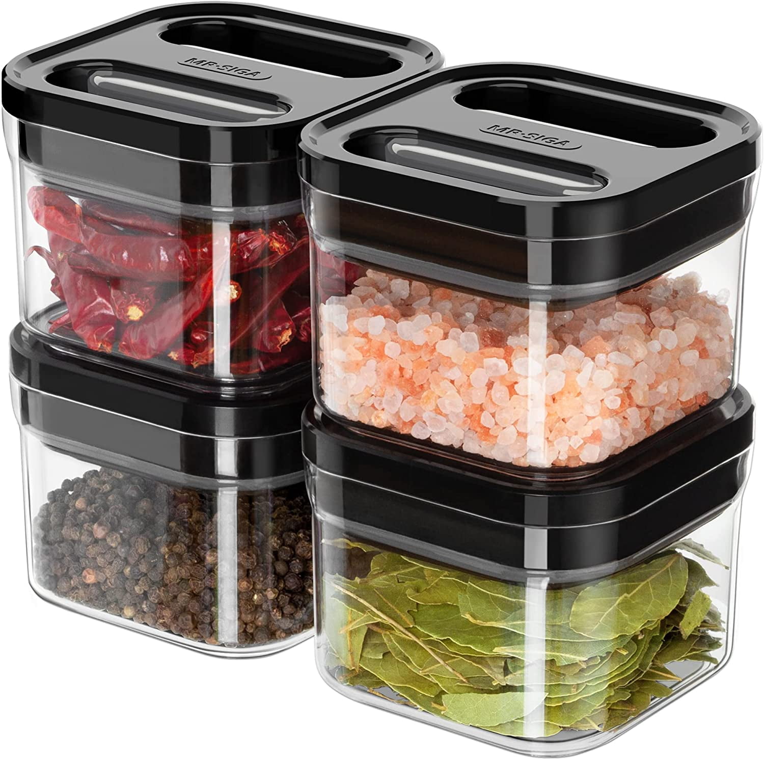 DCX 4 Pack Airtight Food Storage Container Set, BPA Free Kitchen Pantry ...
