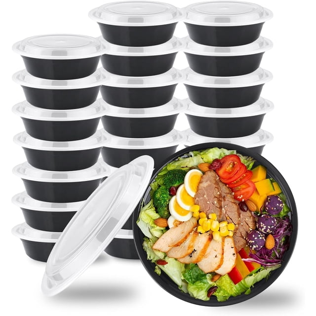 DCX [50 Pack] 24oz Reusable Meal Prep Containers Disposable with Lids ...