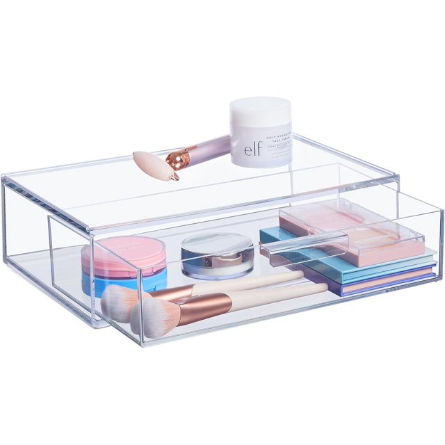 DCX Audrey Stackable Clear Bin Plastic Organizer Drawer | Organize ...