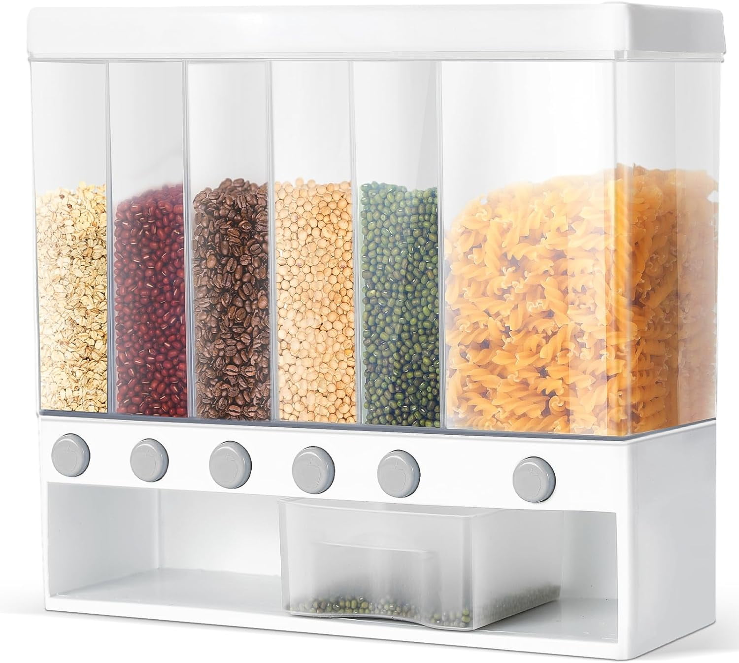 ZHQ Dry Food Dispenser 25 Pounds Wall Mounted Cereal Dispensers Cereal ...