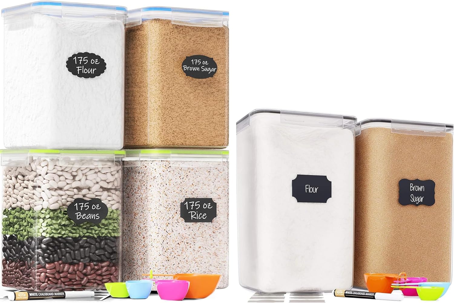 DCX Extra Large Food Storage Containers (6 Pack) with Lids Airtight for ...