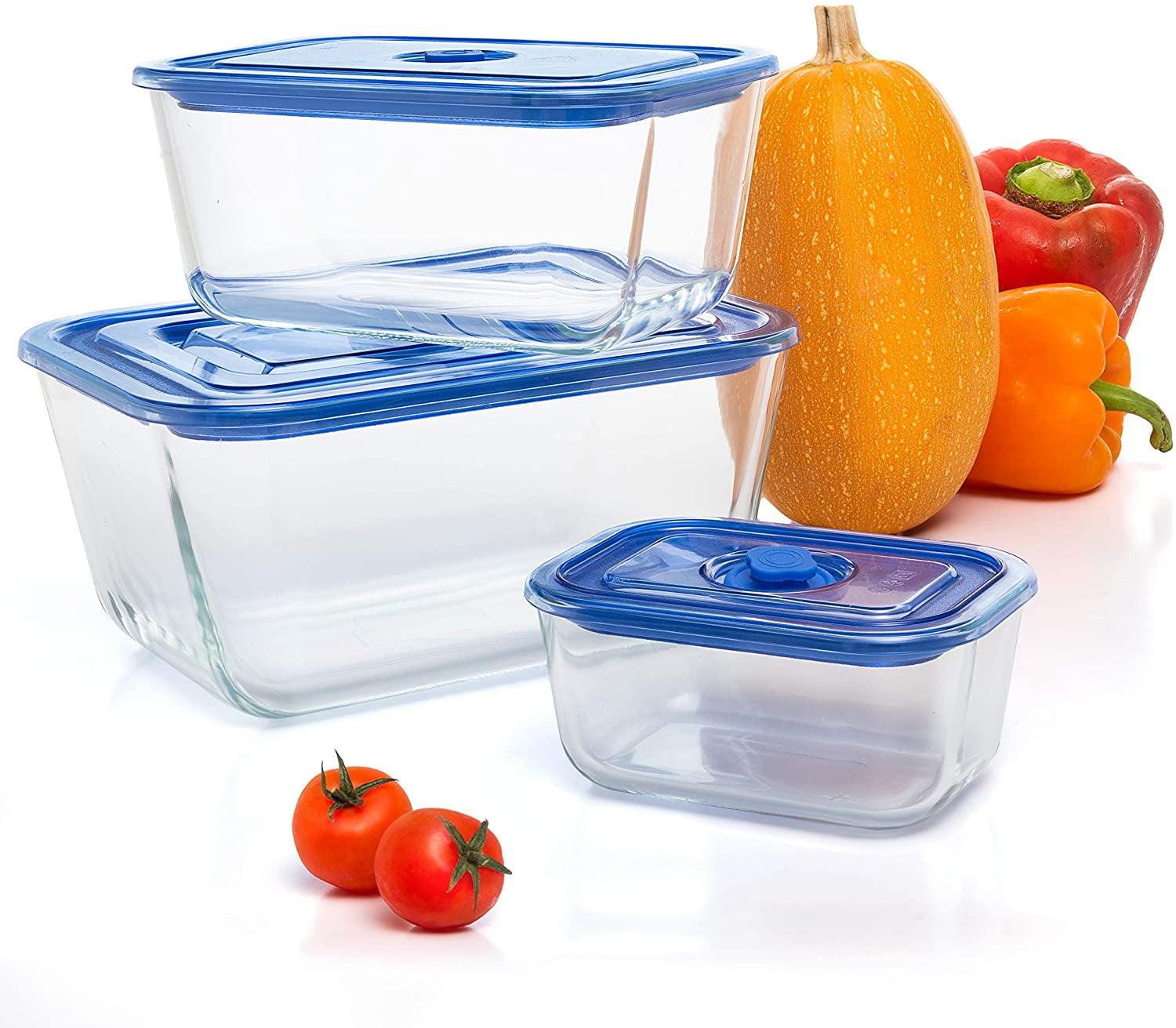 DCX Extra Large Glass Food Storage Containers Set of 3, 101 Oz/ 54 Oz ...