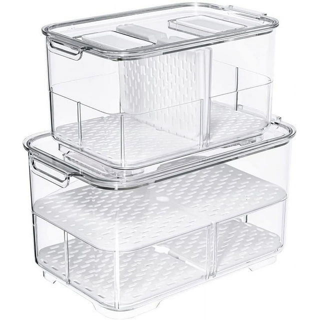 DCX Fridge Food Storage Bin Containers Produce Saver, Stackable Freezer ...