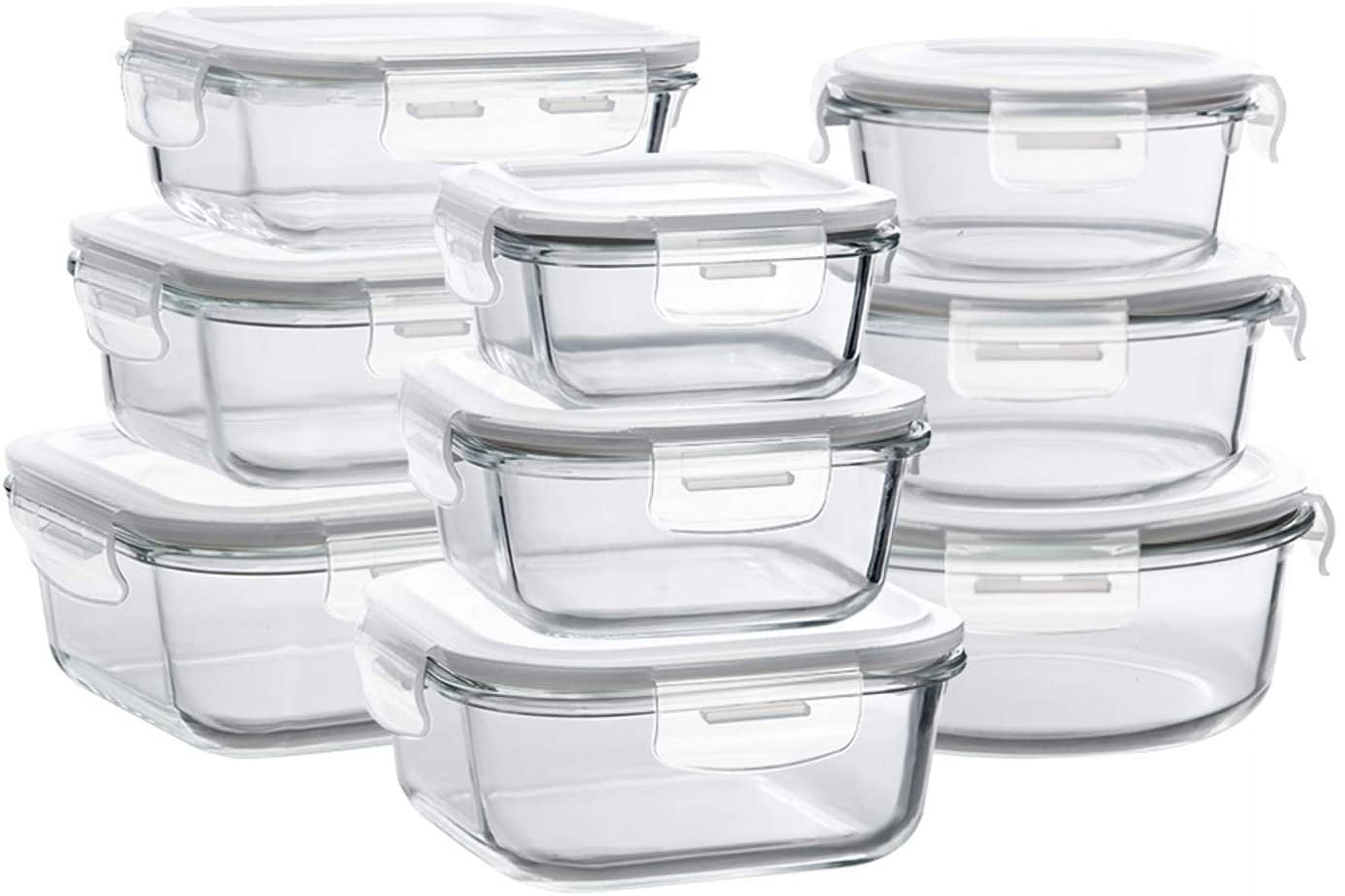 DCX Glass Storage Containers with Lids, 9 Sets Glass Meal Prep ...