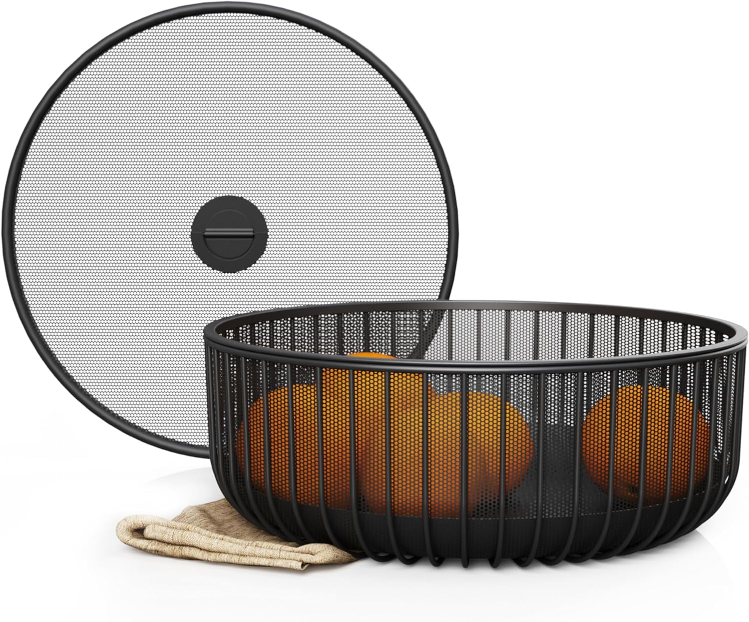DCX Metal Fruit Bowl with Mesh Lid & Basket - Fruit and Vegetable ...