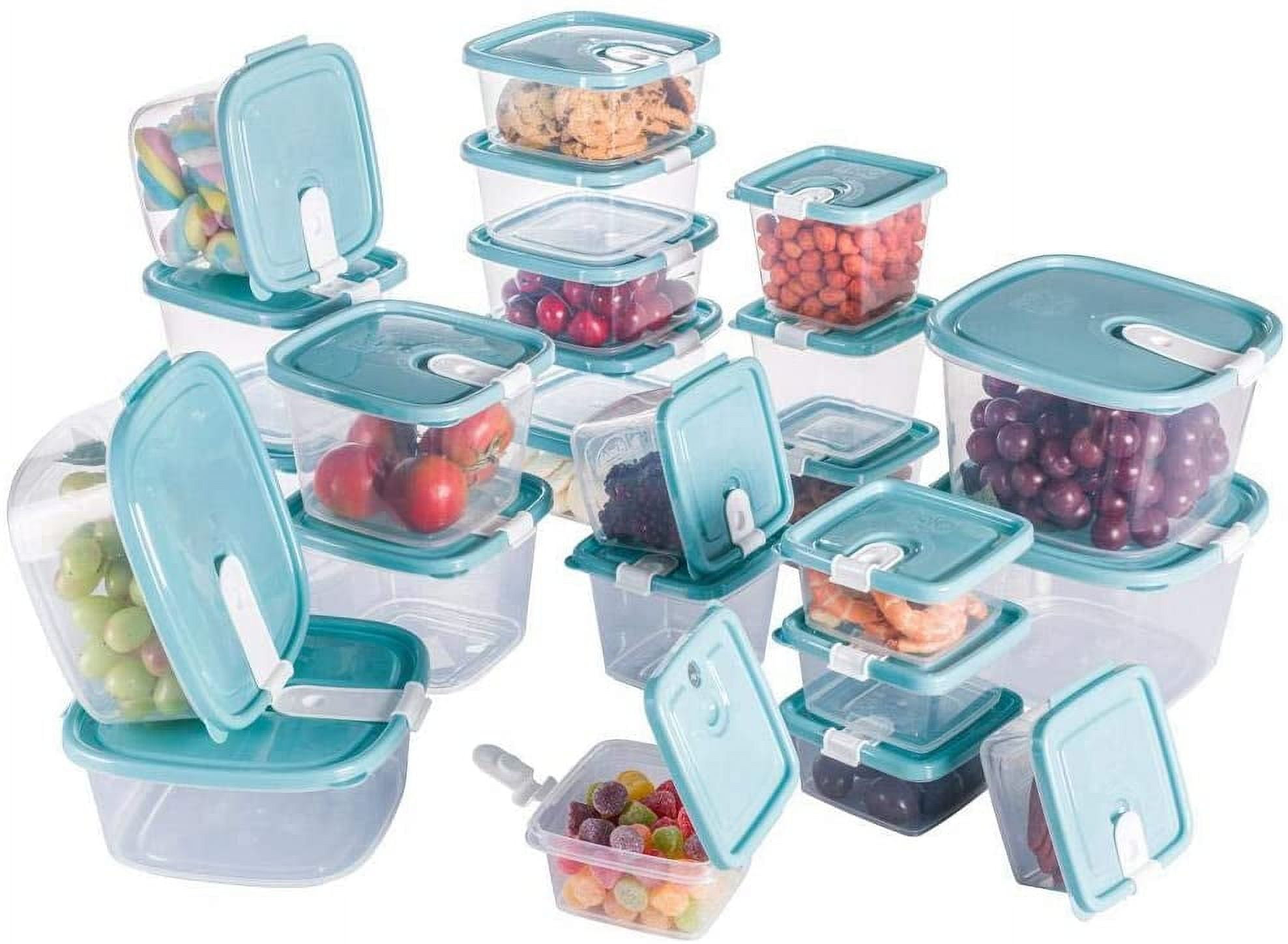 ZHQ Plastic Food Storage Containers w/attached Lids. Multi sizes ...