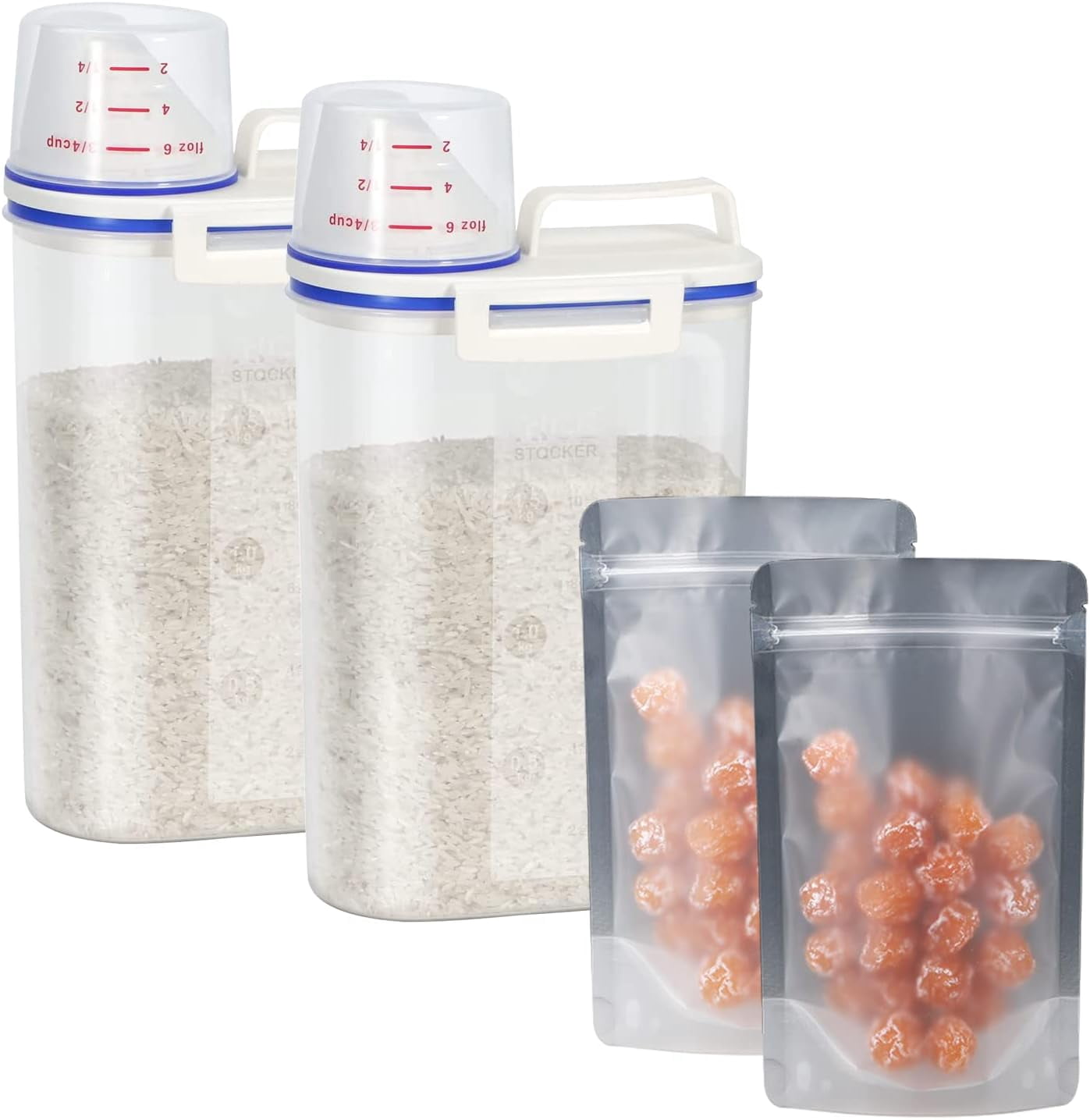 ZHQ Plastic Transparent Tank, Rice Storage Barrel, Cereals Storage ...