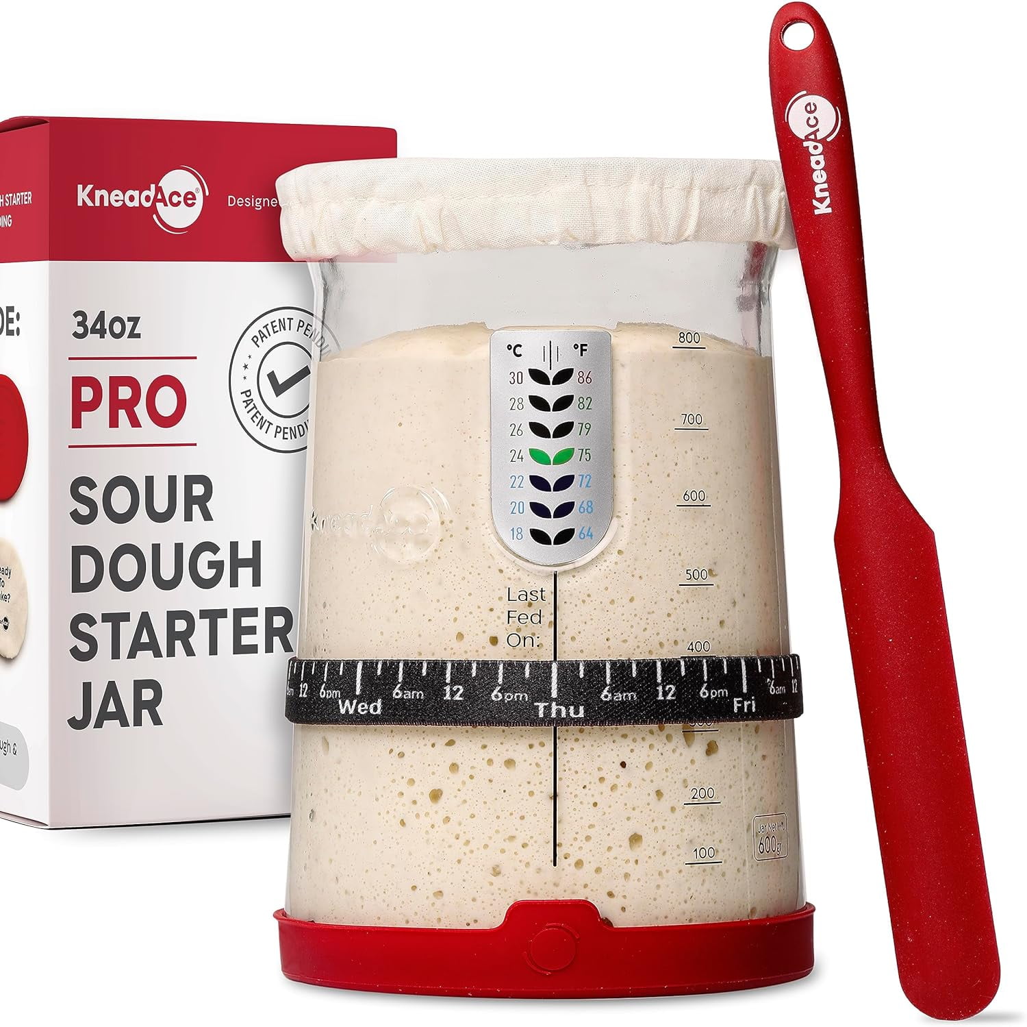 ZHQ Pro Sourdough Bread Starter Kit- 34 oz Large Capacity Sourdough ...