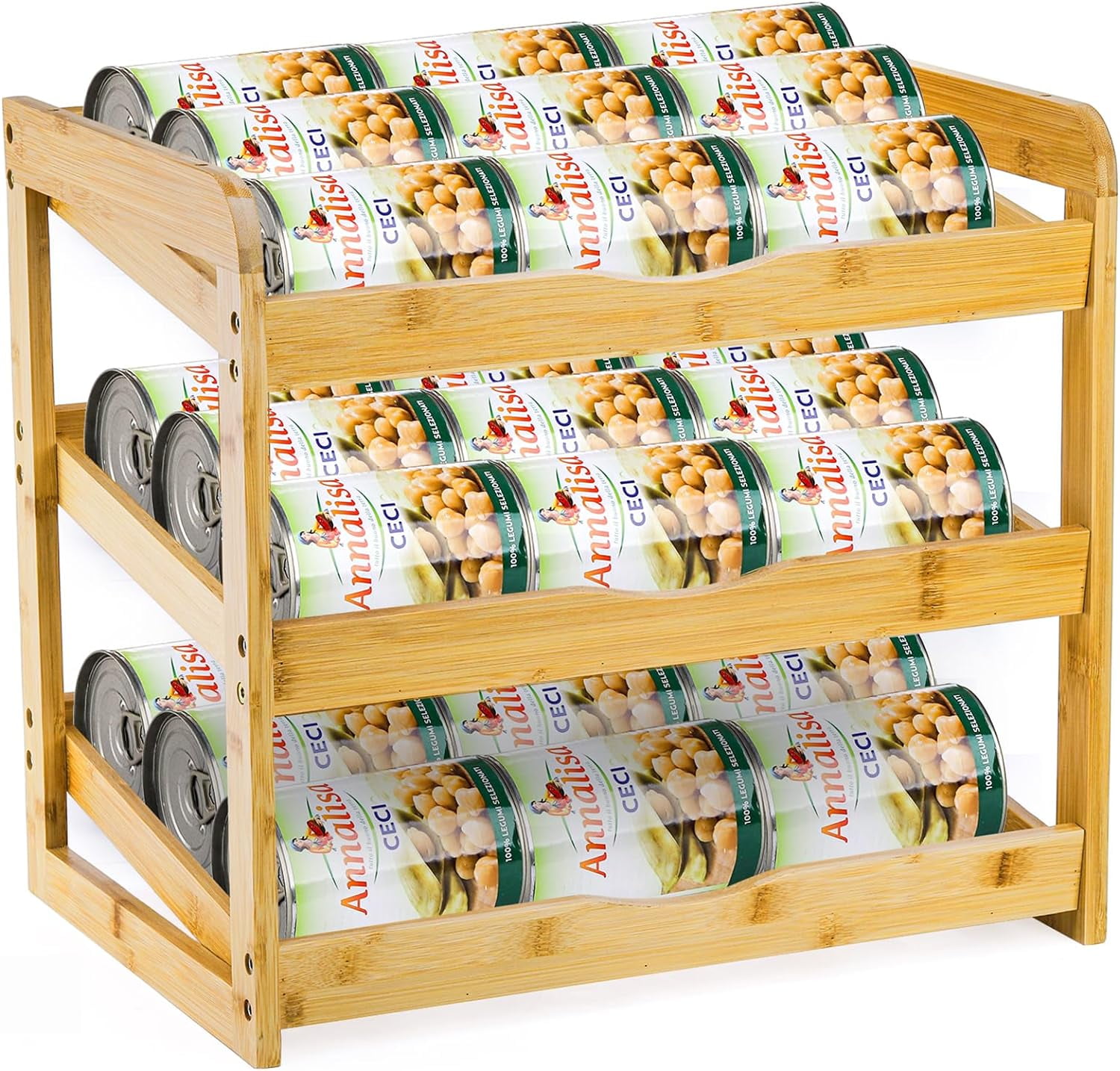 DCX Soda Can Rack Organizer for Pantry, 3 Tier Stackable Can Goods ...