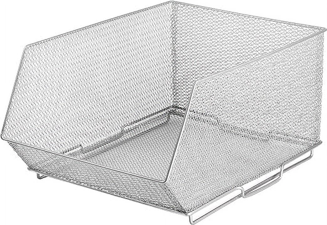 DCX Ybmhome Mesh Stacking Bin Silver (SOLD AS 1 BIN) Storage Containers ...