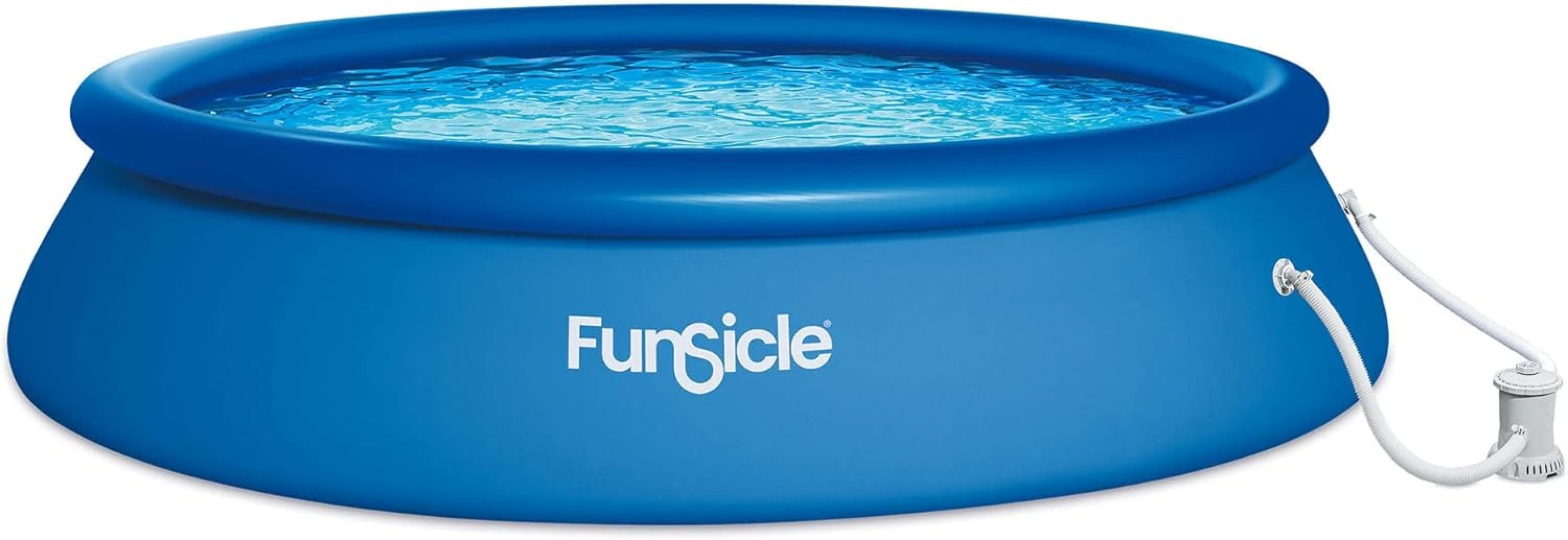 DCYP 15 Foot x 36 Inch Quickset Round Inflatable Ring Top Outdoor Above Ground Swimming Pool Set ...