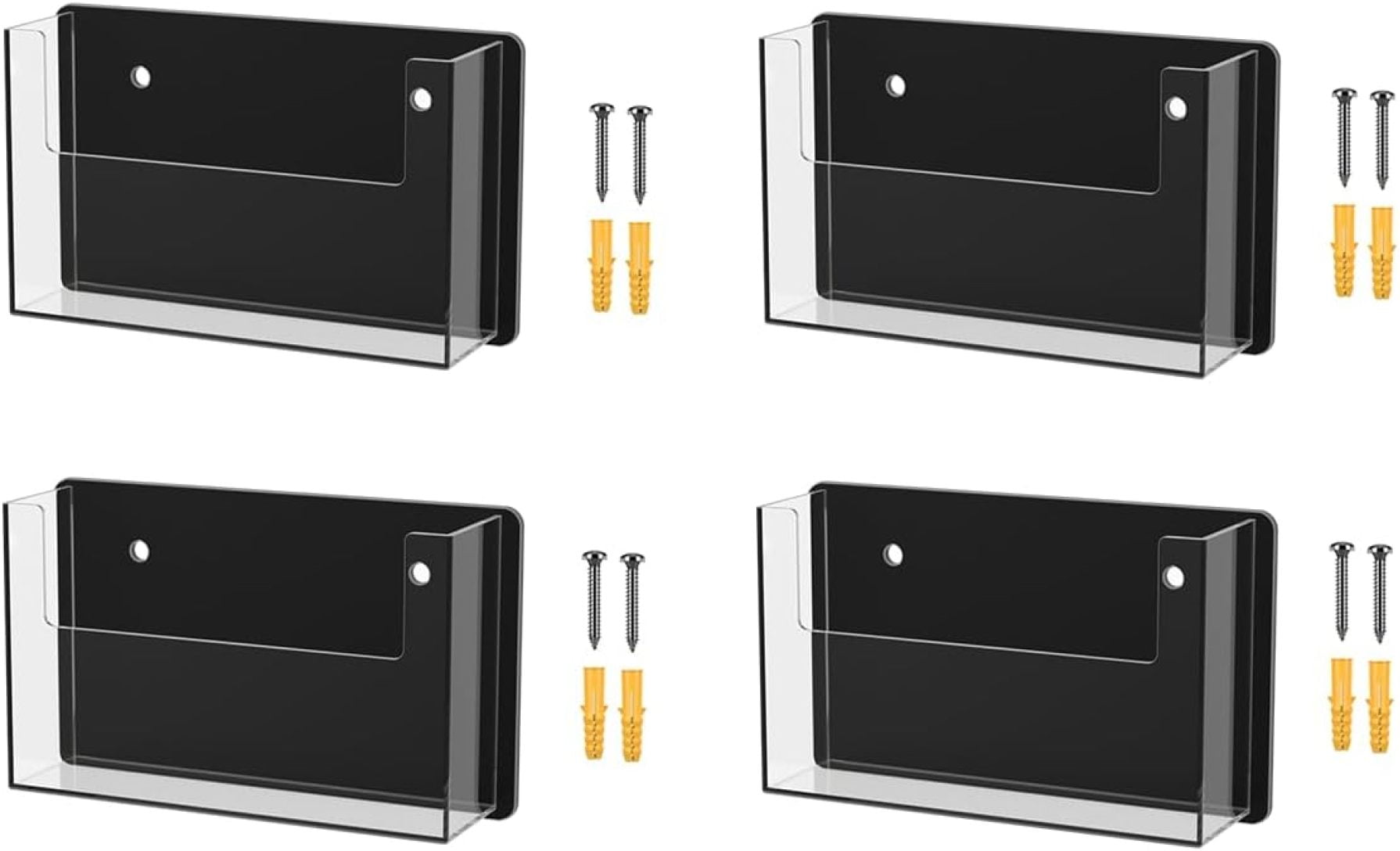 DCYP 4 Pack Postcard Holder with Hardware Holds 6 Inch Wide Printed ...