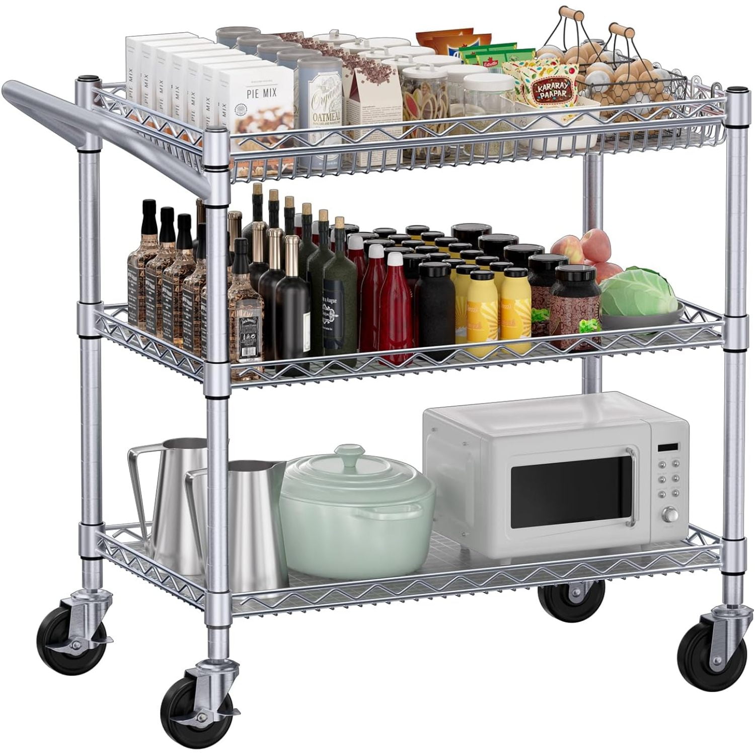 DCYP 990Lbs Capacity Heavy Duty Rolling Utility Cart, NSF Rolling Carts ...