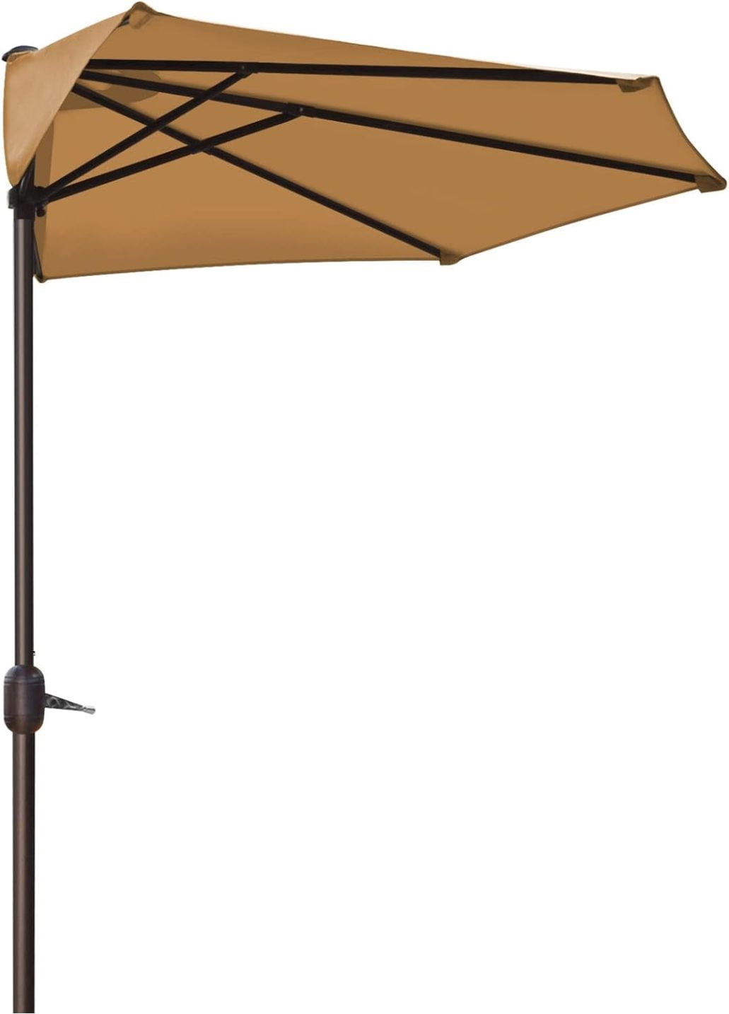 DCYP 9ft Outdoor Patio Half Umbrella 5 Ribs Half Round Patio Market ...