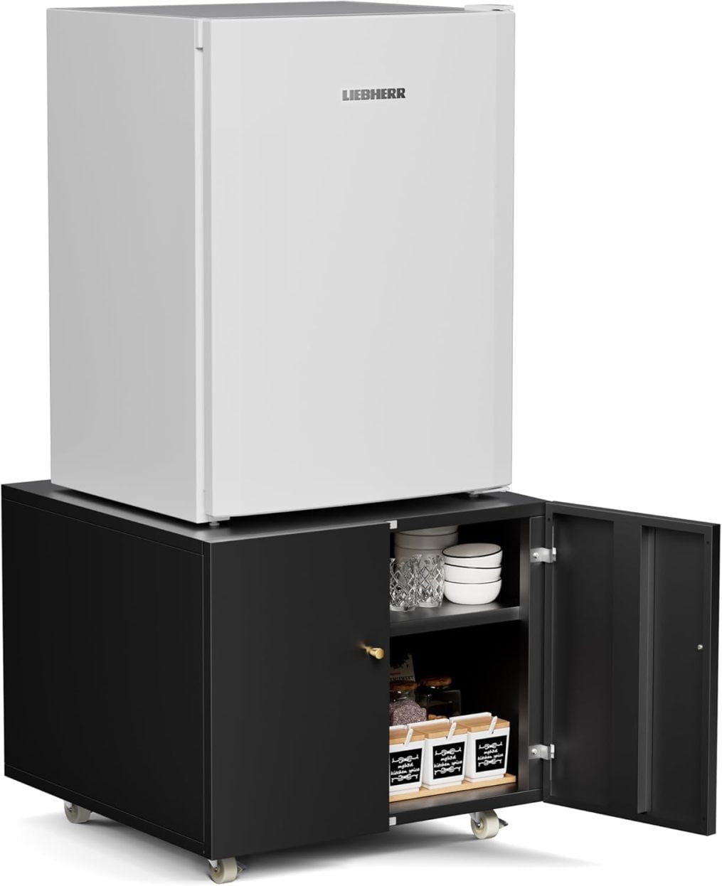 DCYP Fridge Cabinet Large Fridge Stand with Storage Printer Tables for ...