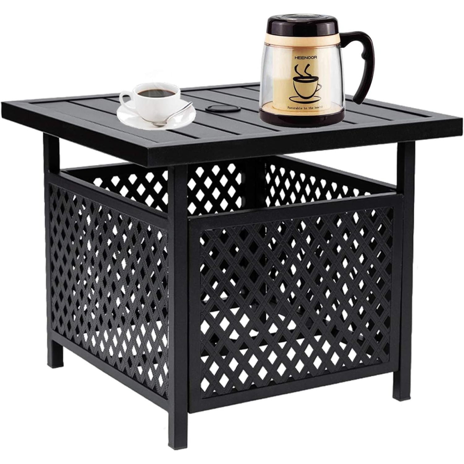 DCYP Outdoor 22'' x 22'' Umbrella Table Stand, Side Table with 1.57 ...