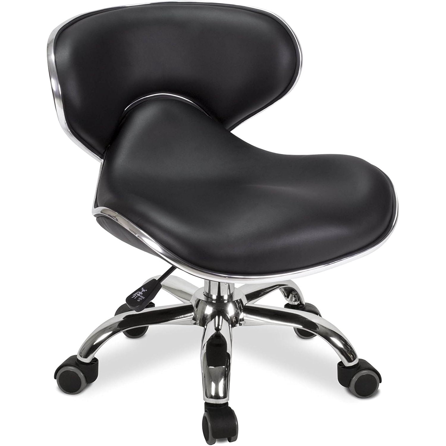 DCYP UMI Short Stool (Black), Rolling Seat with Adjustable Height 13 ...