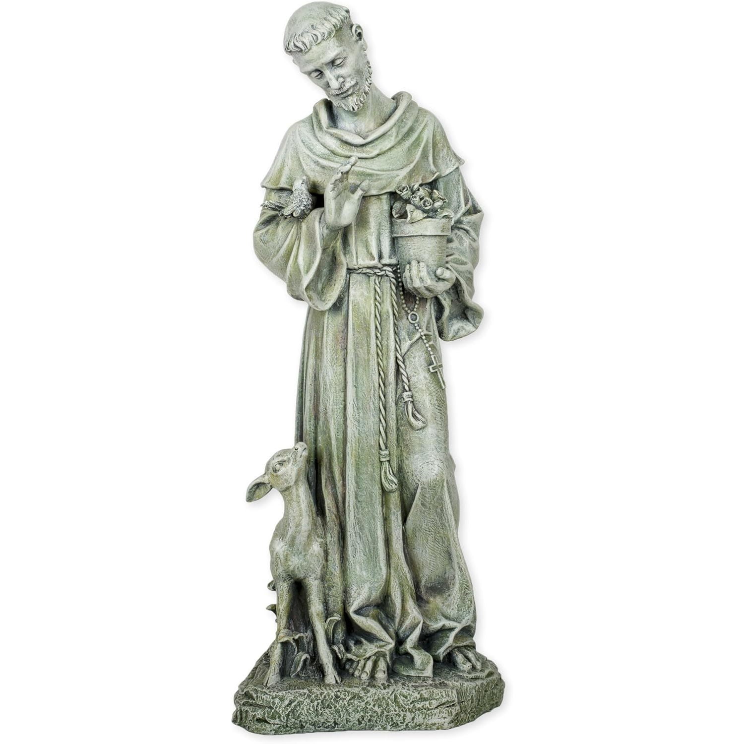DCYP by Roman,18" H St. Francis with Fawn Garden Statue, Religious ...