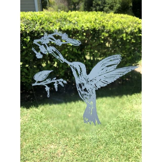 DCentral Hummingbird II - Decorative Window Vinyl “Etched” Glass Cling ...