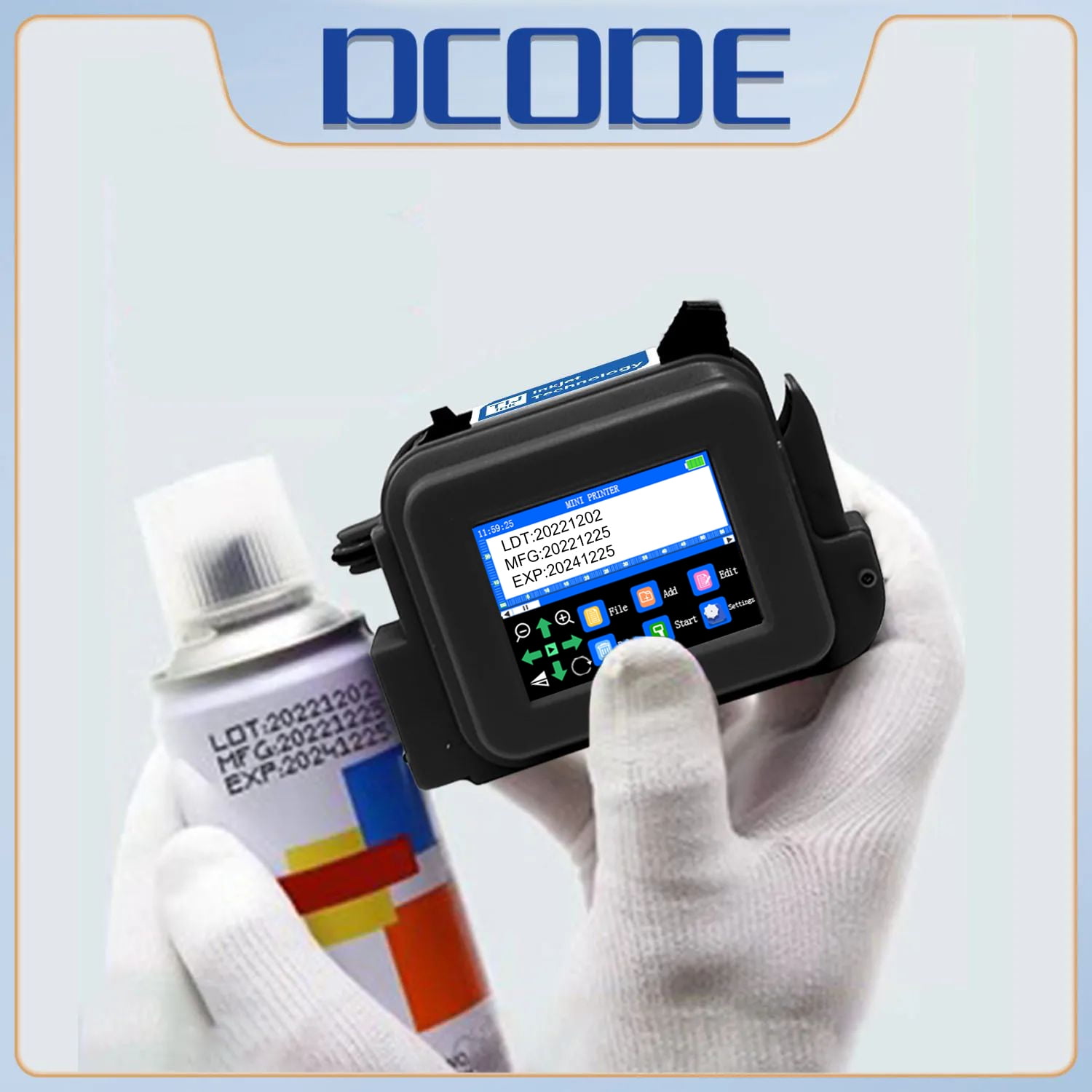 DCode xmini 12.7mm portable mini handheld thermal inkjet printer for ...