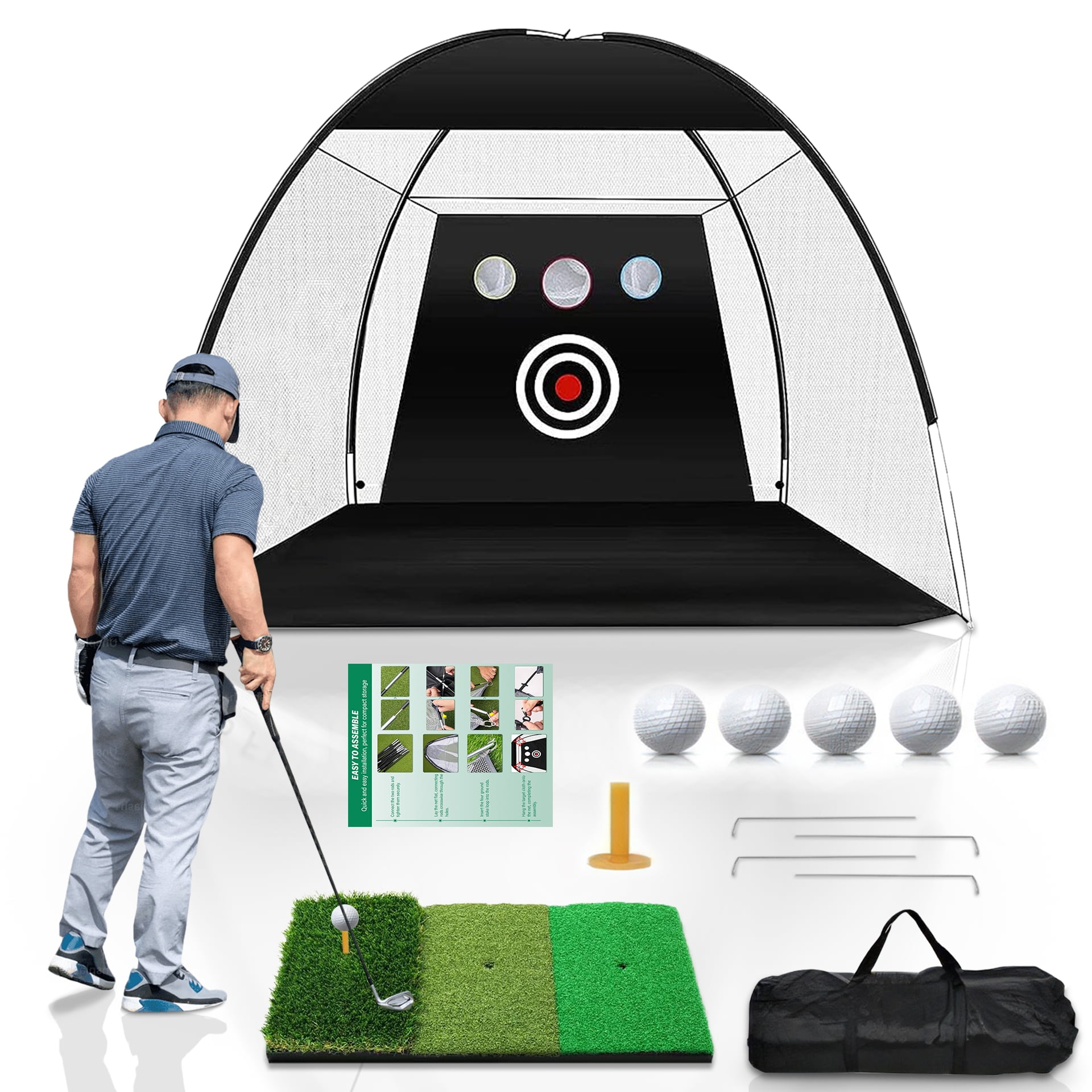 DCutie Golf Hitting Net with Target, 10ft x 7ft Golf Net for Backyard ...