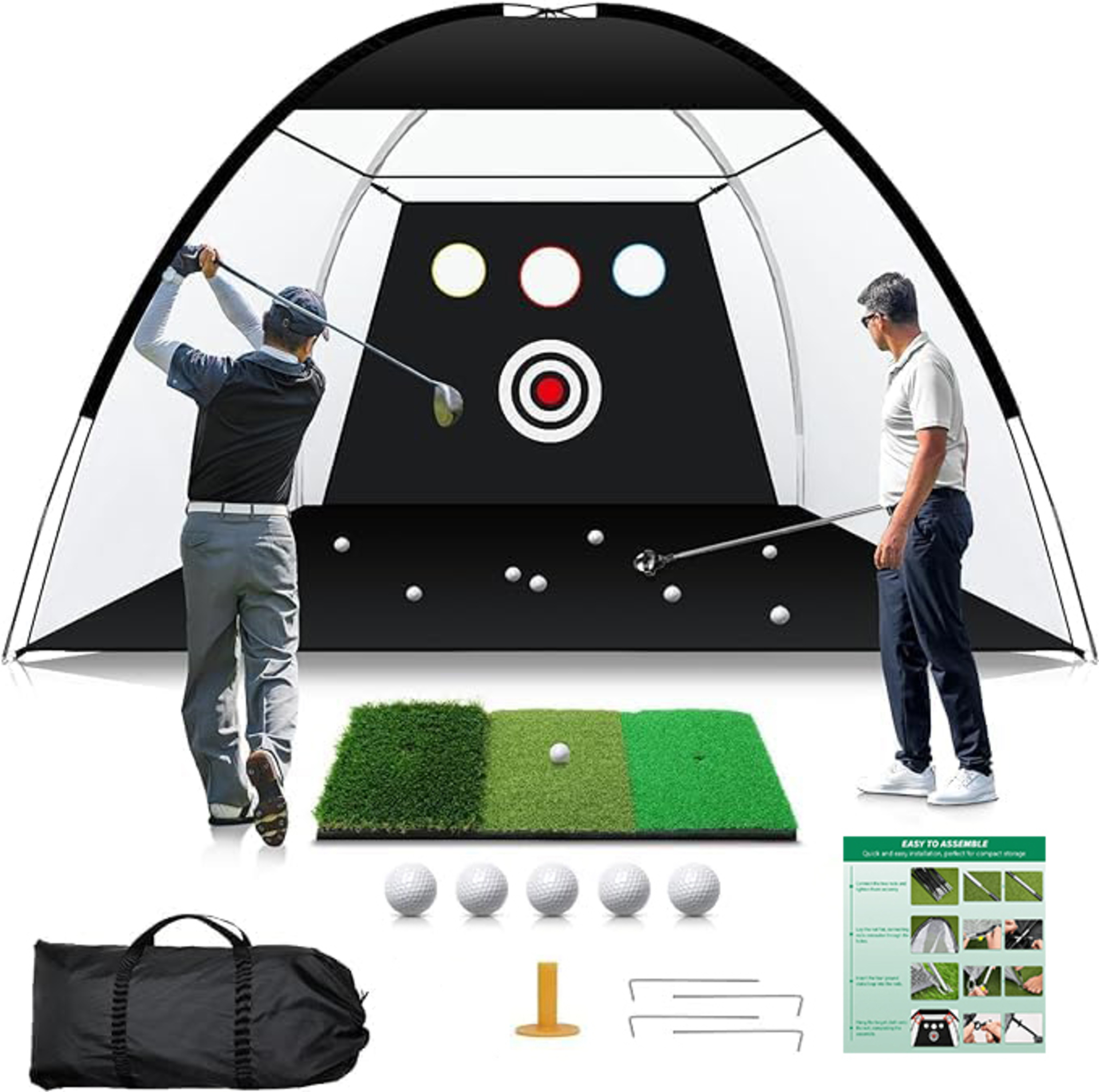 ZENSTYLE 10x7ft Portable Golf Net Hitting Net Practice Driving Indoor ...