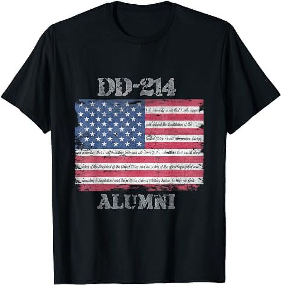 DD-214 Alumni T Shirt USA US Flag With Military Pledge - Walmart.com