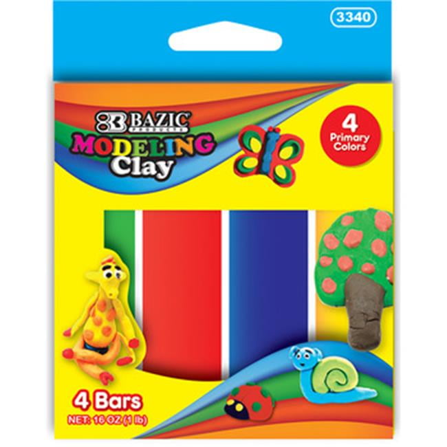 DD BAZIC 4 Primary Colors 1 lbs Modeling Clay Sticks, Case of 24 ...