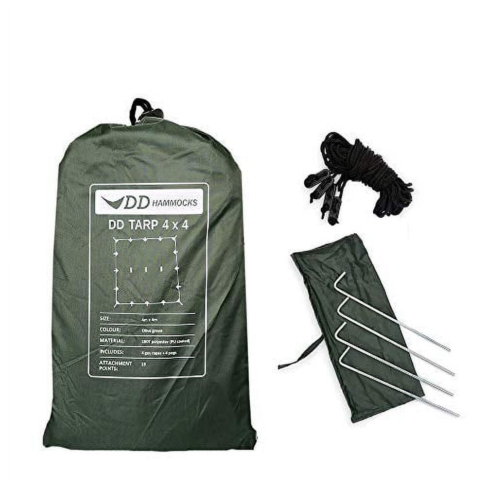DD Hammocks - DD Tarp 4x4 - Olive Green (13ft x 13ft) - 100% Waterproof ...