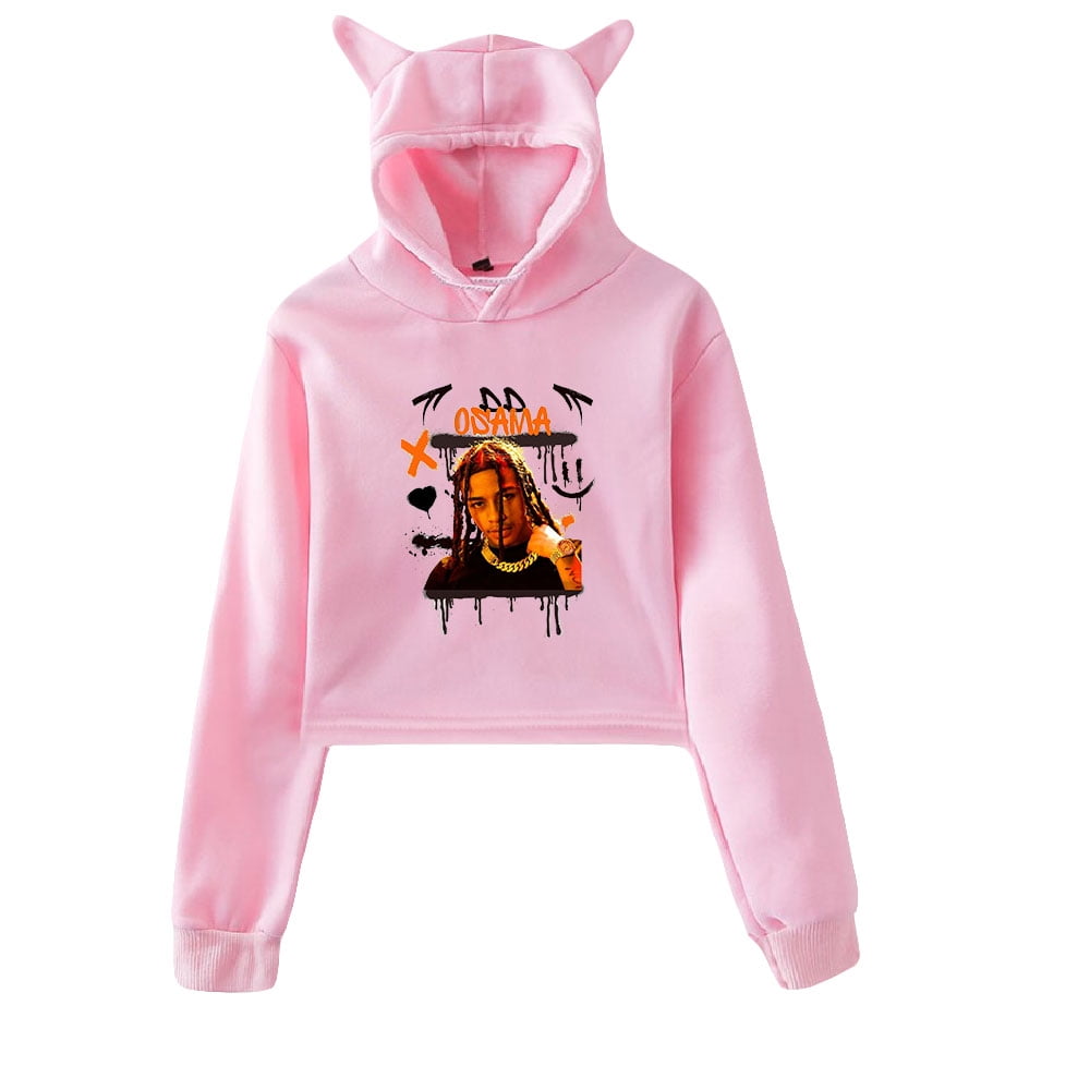 DD Osama Hoodie Sweatshirts Crop top for Girls Cat Ear Youth Rapper ...
