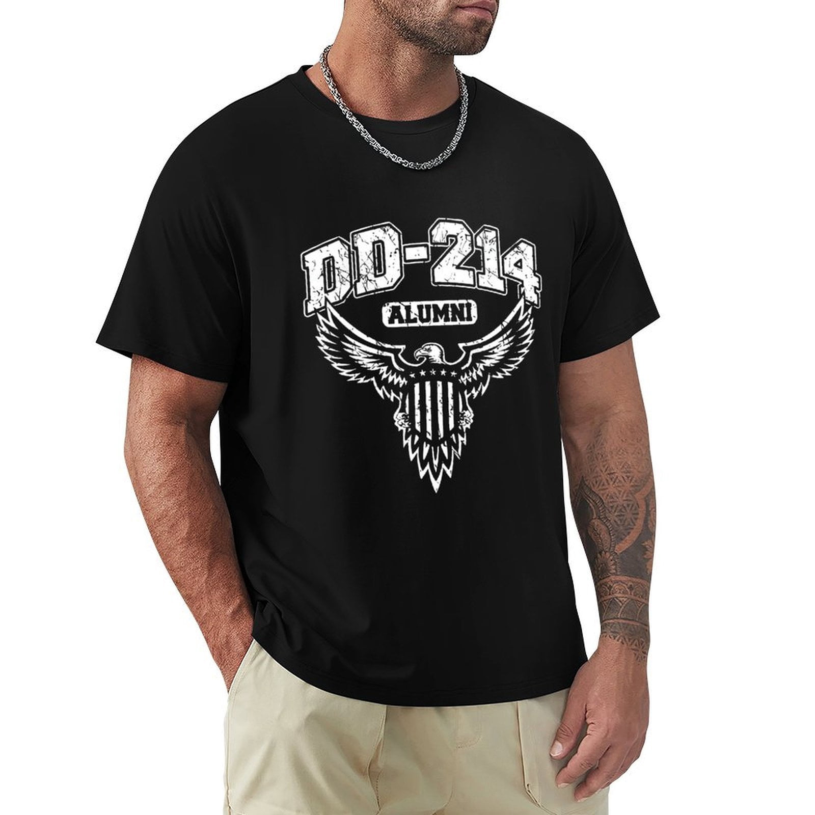 DD214 Alumni Spunky Men's Cotton Short Sleeve HD Print Tee for Casual T ...