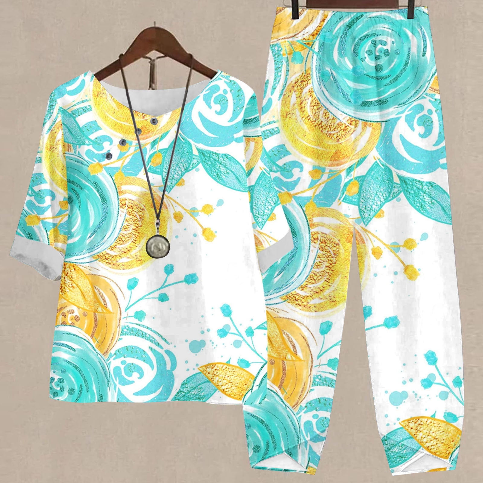Ddapj Pyju 2 Piece Outfits For Women Comfy Linen Lounge Set Elegant