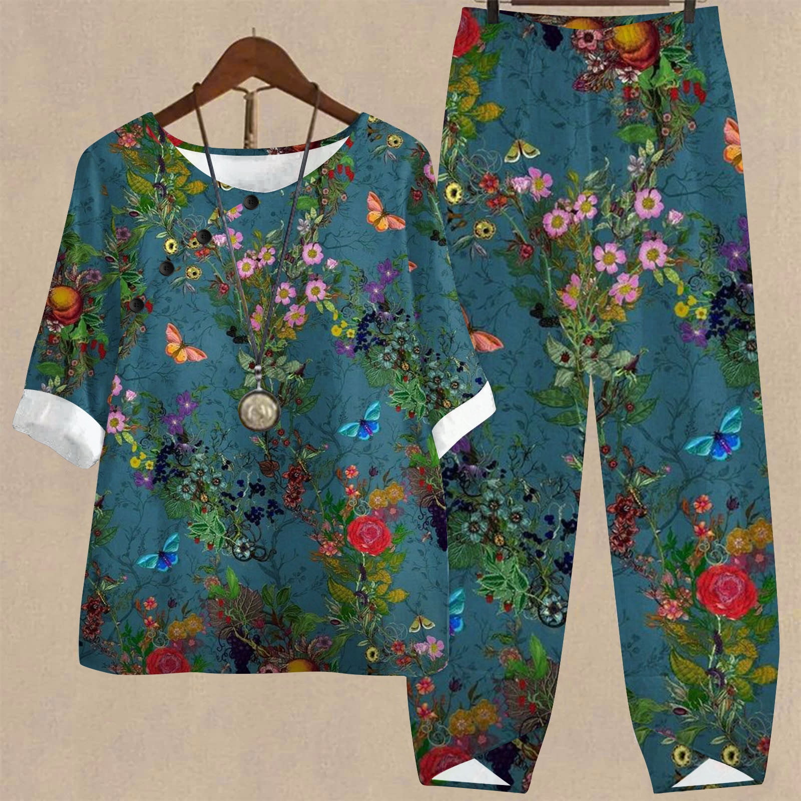 Ddapj Pyju 2 Piece Summer Outfits For Women Cotton Linen Set Vintage