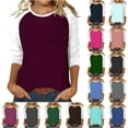 DDAPJ pyju 3/4 Raglan Sleeve Tops for Women Plus Size Spring Fall Cute ...