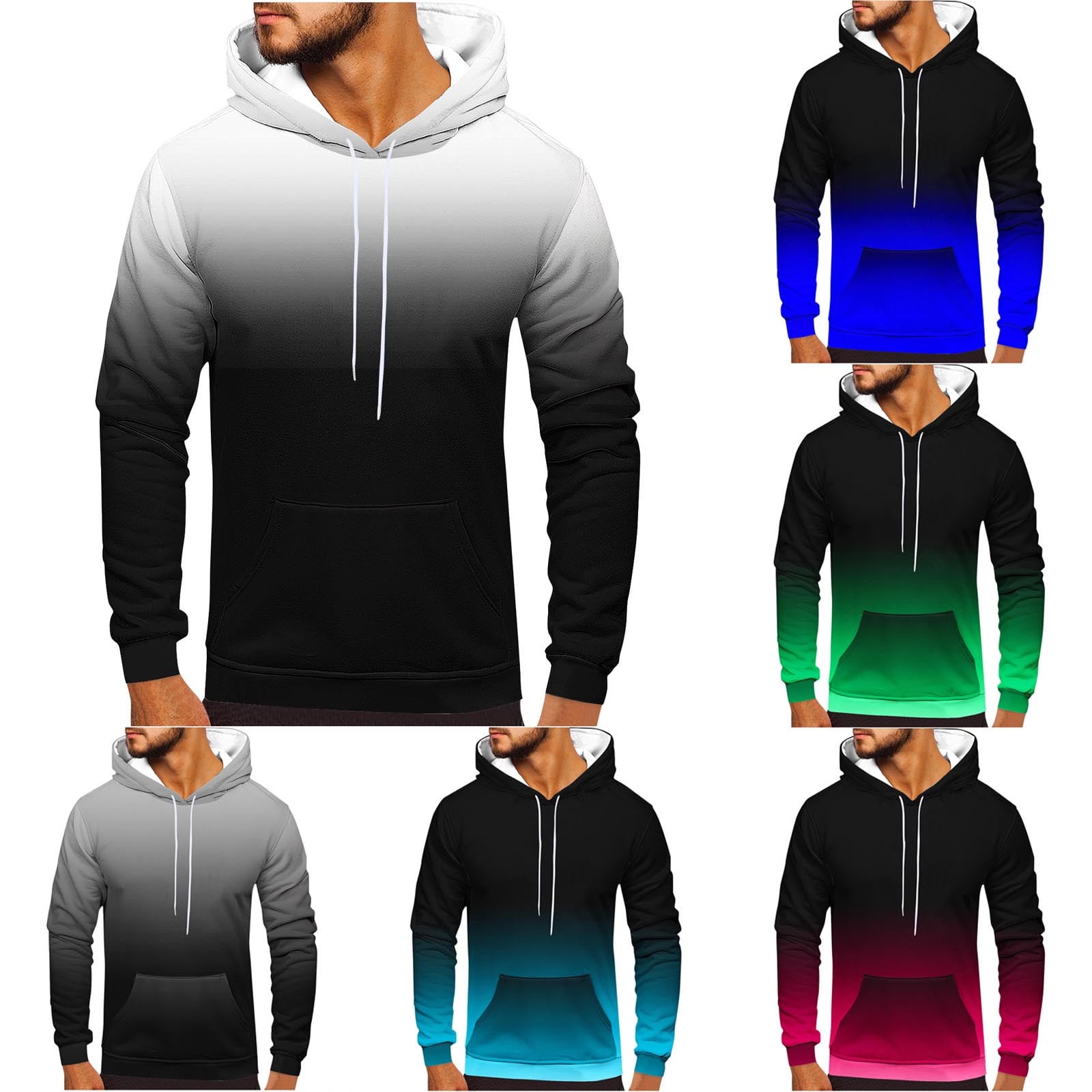 DDAPJ pyju Big and Tall Graphic Hoodies for Men Trendy Casual Long ...