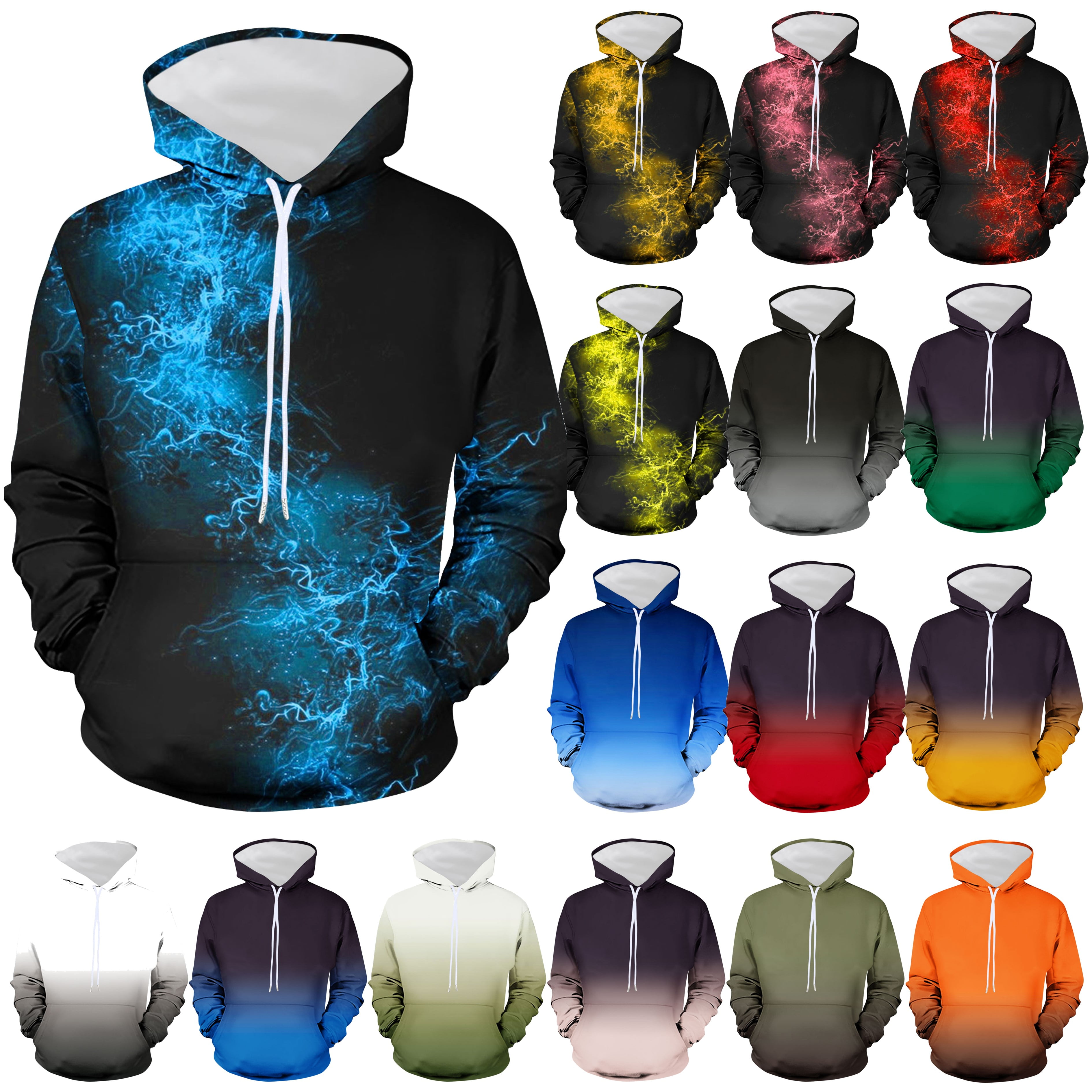 DDAPJ pyju Big and Tall Hooded Sweatshirt for Men Fashion Street Hoodie ...