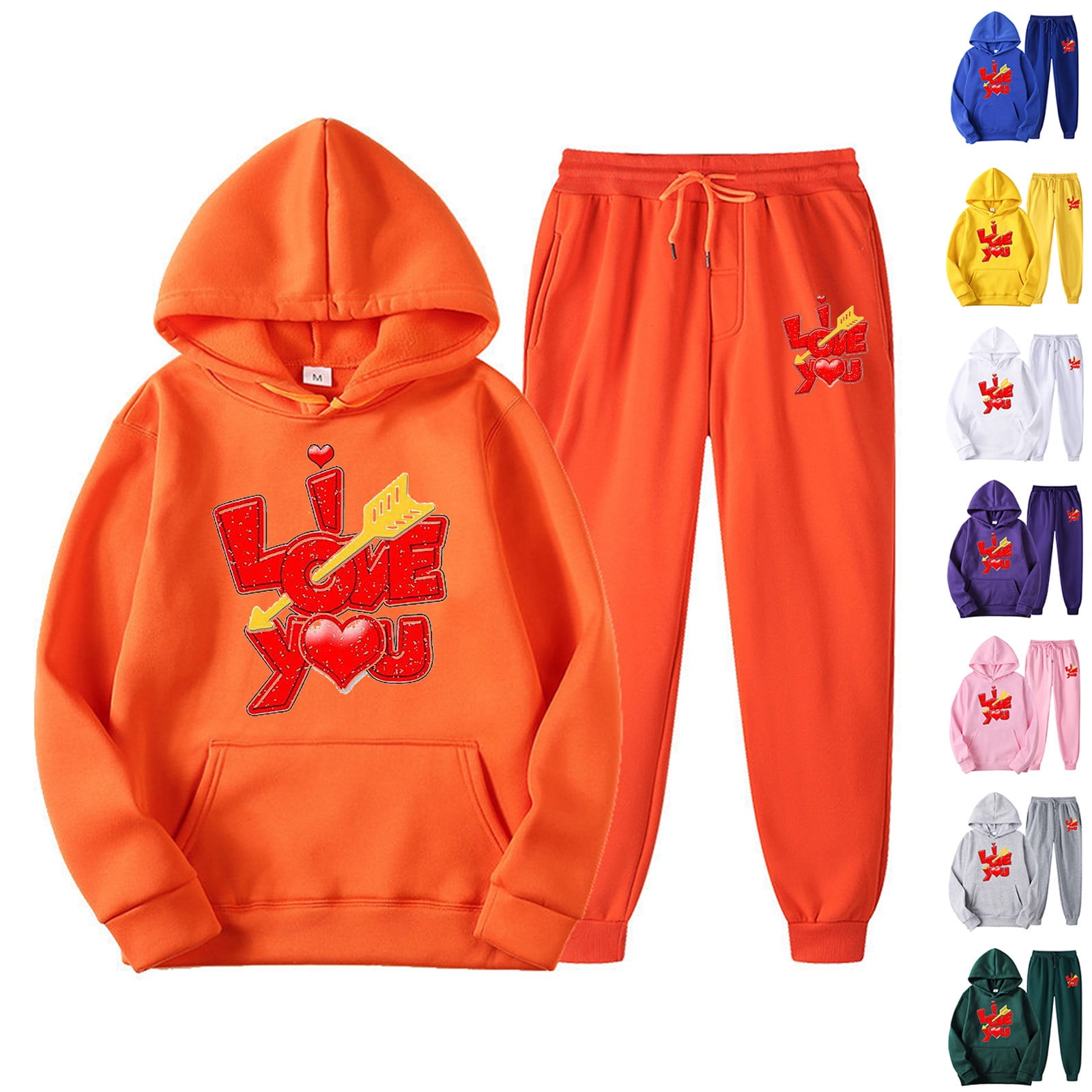 Ddapj Pyju Casual Valentines Day Outfits For Women Hoodie Sweatsuit