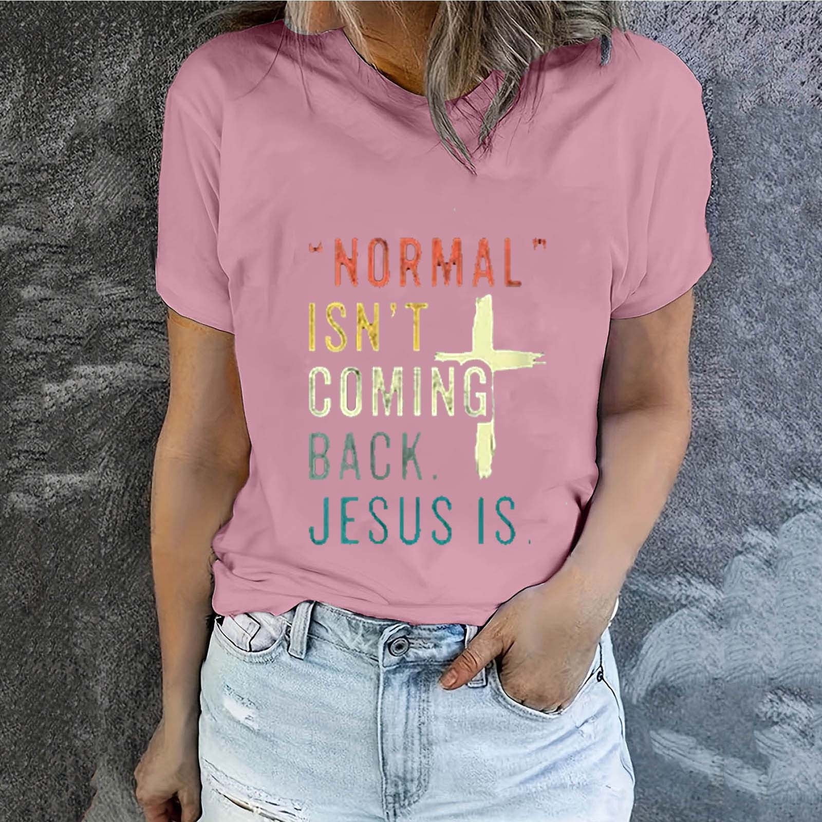 DDAPJ pyju Christian Easter Shirts for Women Short Sleeve Letter ...