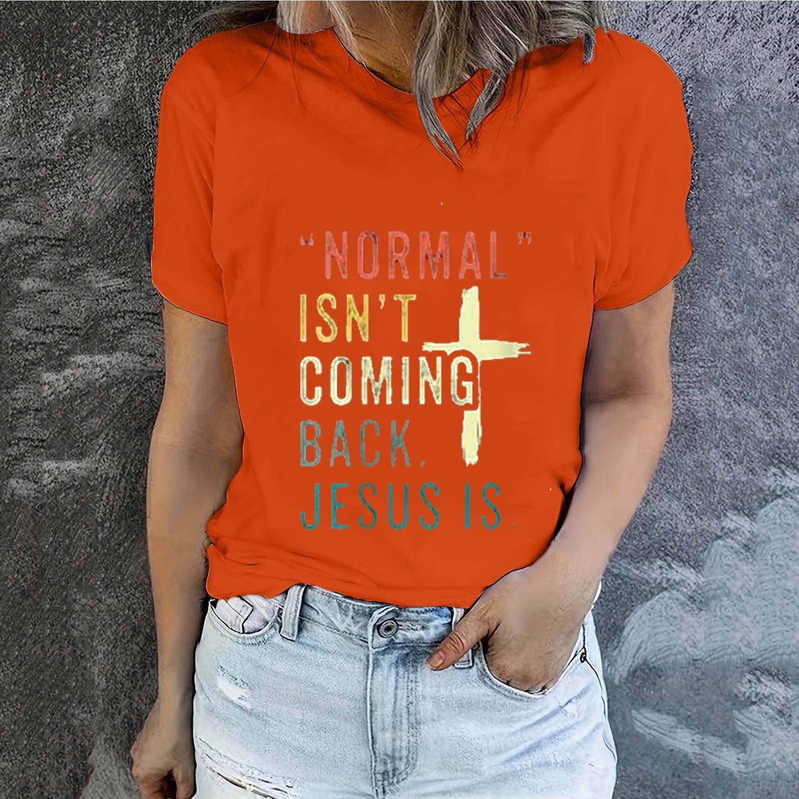 DDAPJ pyju Christian Easter Shirts for Women Short Sleeve Letter ...