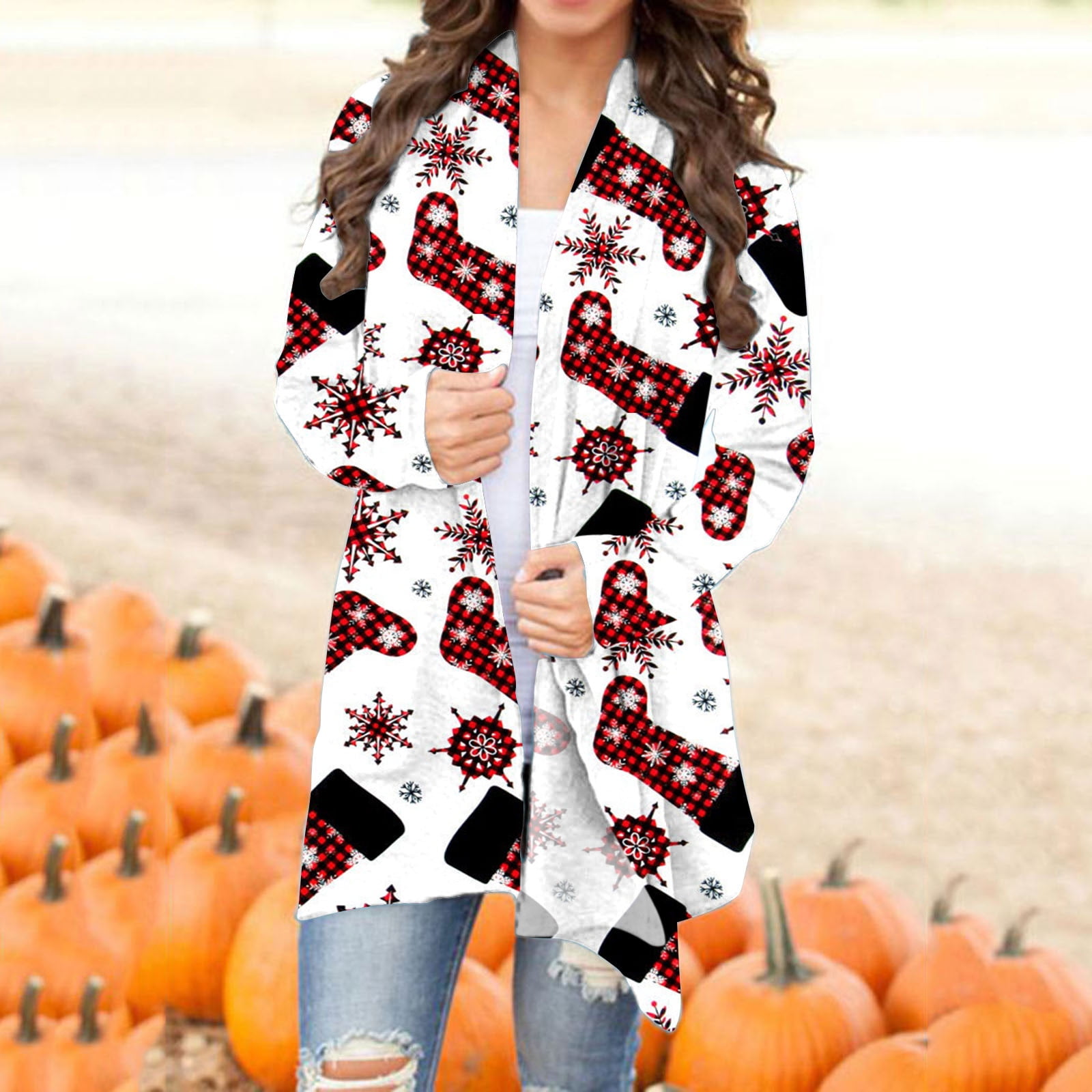 DDAPJ pyju Christmas Cardigan for Women 2023 Trendy,Casual Open Front ...